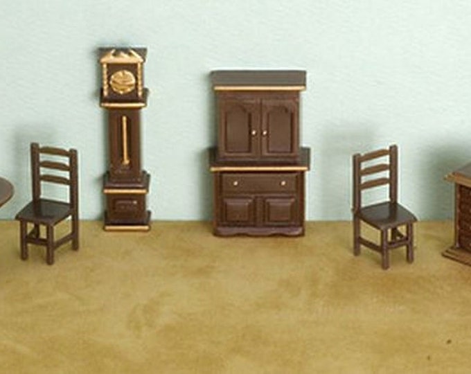Dollhouse Miniature 1/4 Inch Scale Dining Room Set by Mini Dollhouse ...