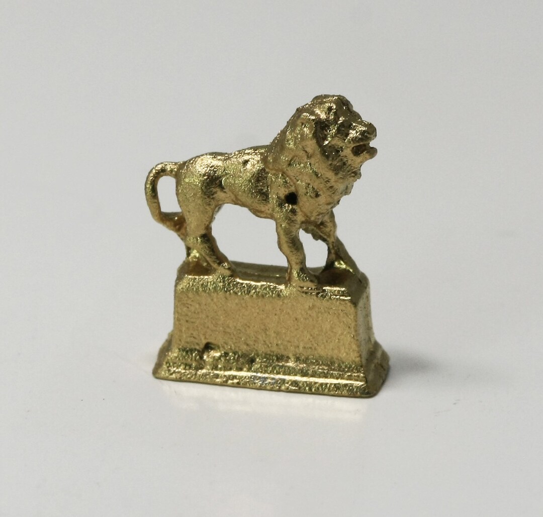 Dollhouse Miniature Gold Lion Metal Statue - Etsy
