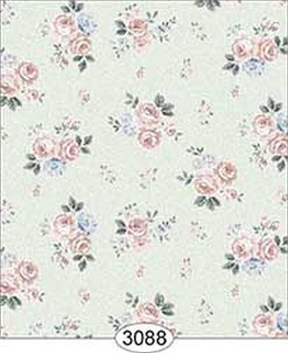 Dollhouse Miniature 1:12 Scale Wallpaper Rose Hill Small | Etsy