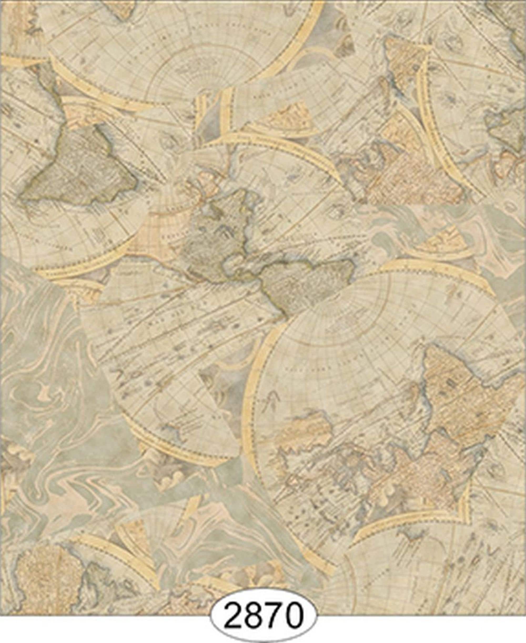 Dollhouse 1:12 Scale Wallpaper - Vintage Maps - Medium - Etsy