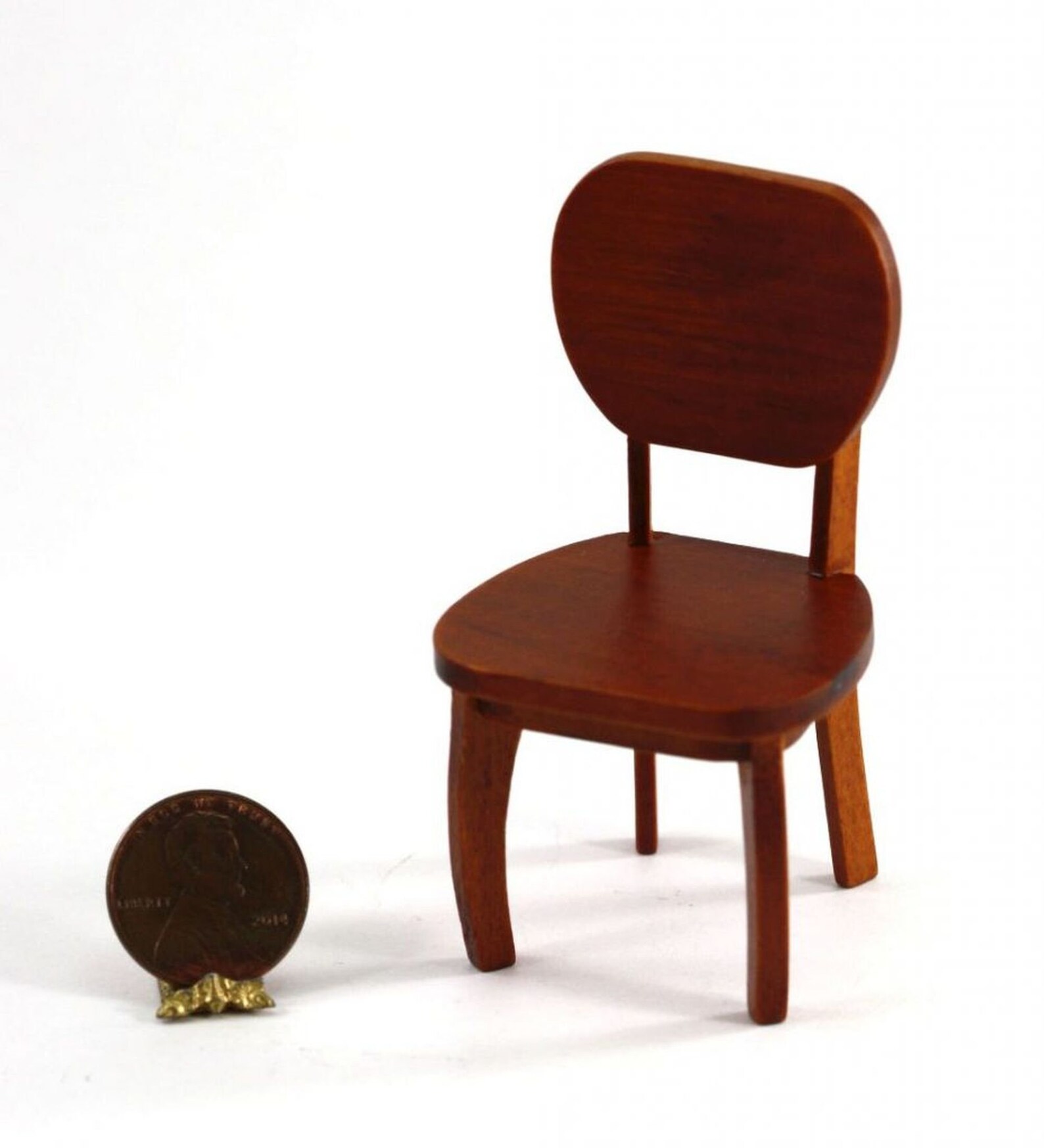 Dollhouse Miniature Dark Wood Desk Chair | Etsy