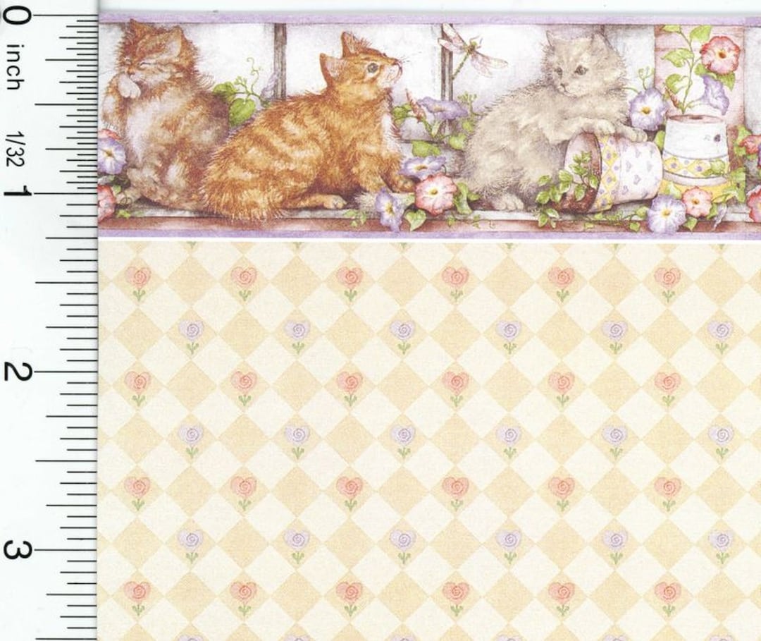 Dollhouse Wallpaper Purr....fect Kittens by Minigraphics - Etsy