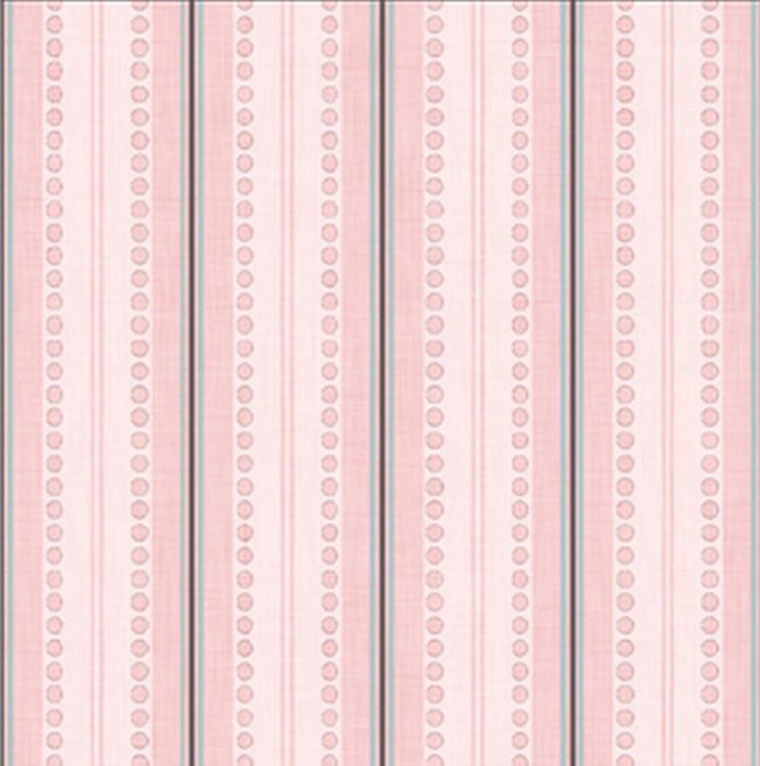 Dollhouse Wallpaper Annabelle Ribbon Stripe Pink Quartz - Etsy