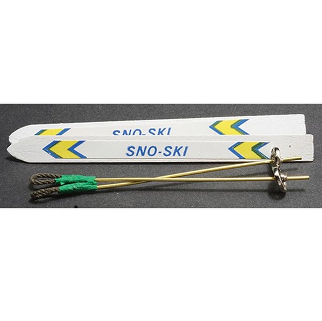Miniature Set of Skis With Poles by Handley House - Etsy