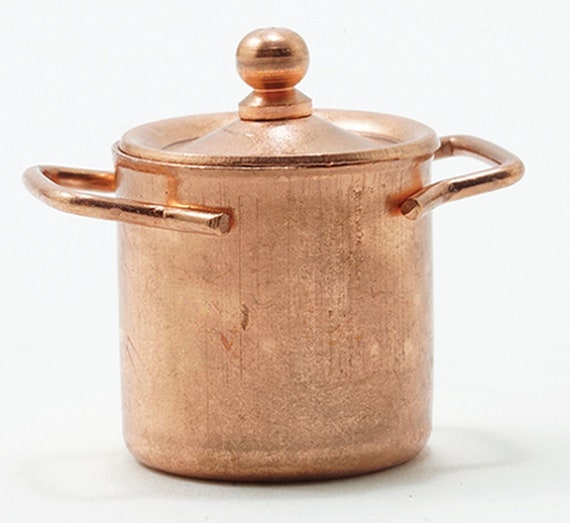Miniatures Dolls & Miniatures Dollhouse Miniature Copper Stock Pot w ...