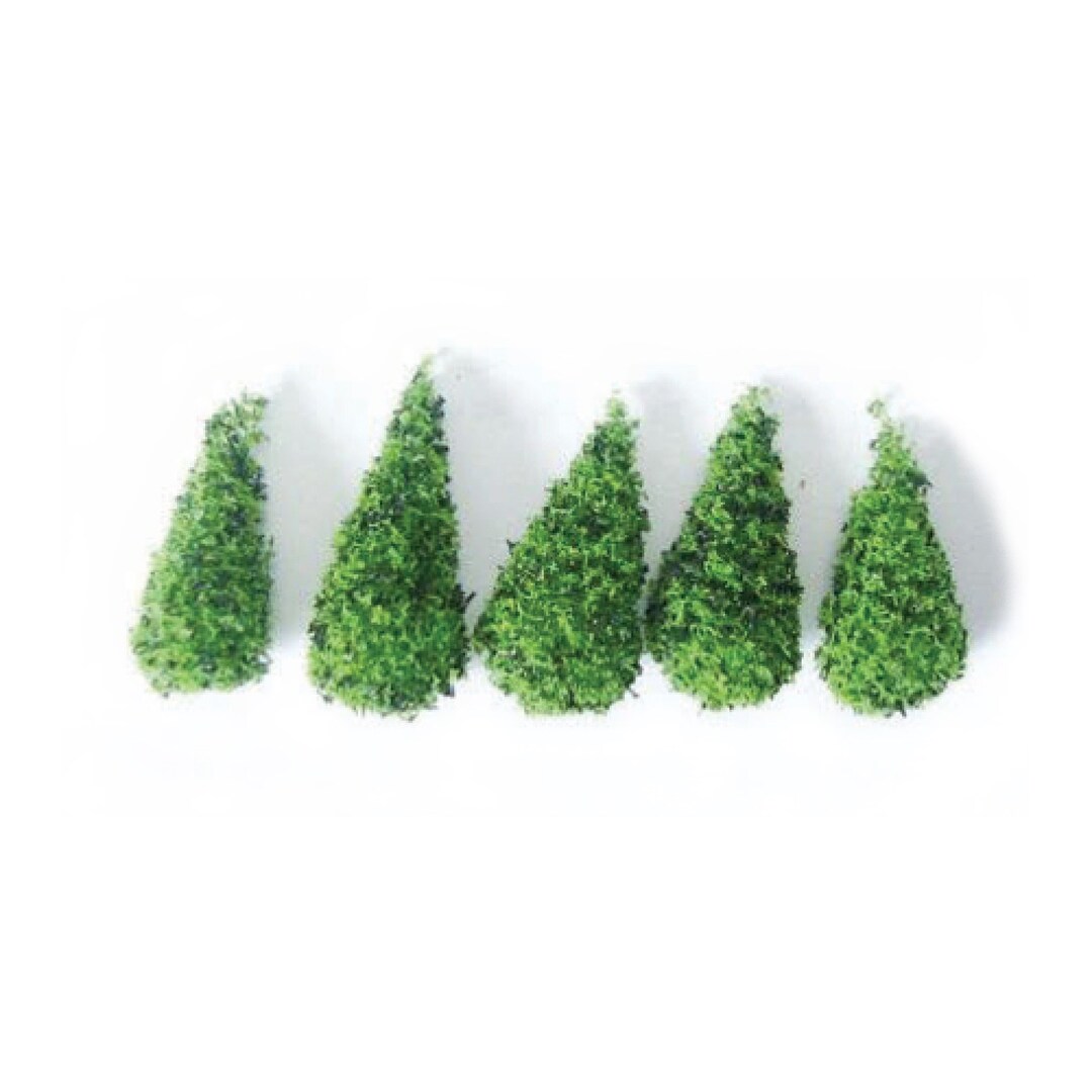 Dollhouse Miniature Set of 5 Half Inch Pine Trees by Model Builders ...