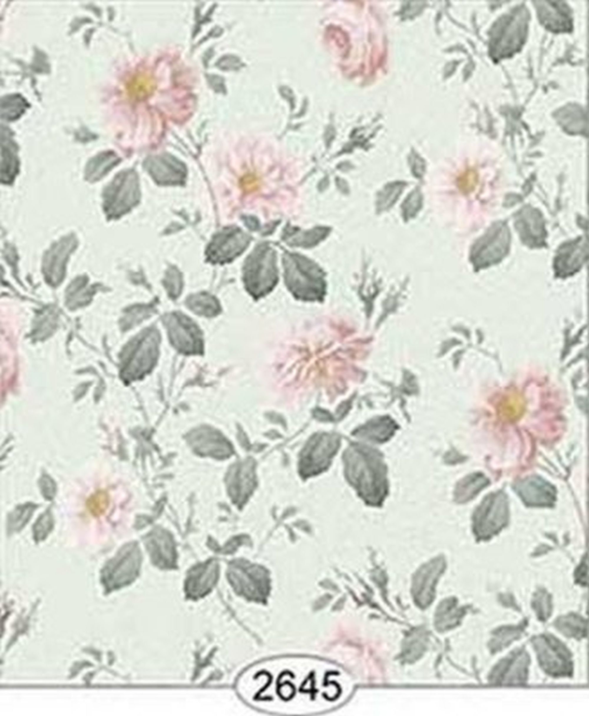 Dollhouse Miniature 1:12 Scale Wallpaper Rose Hill Floral Pale Peach on ...