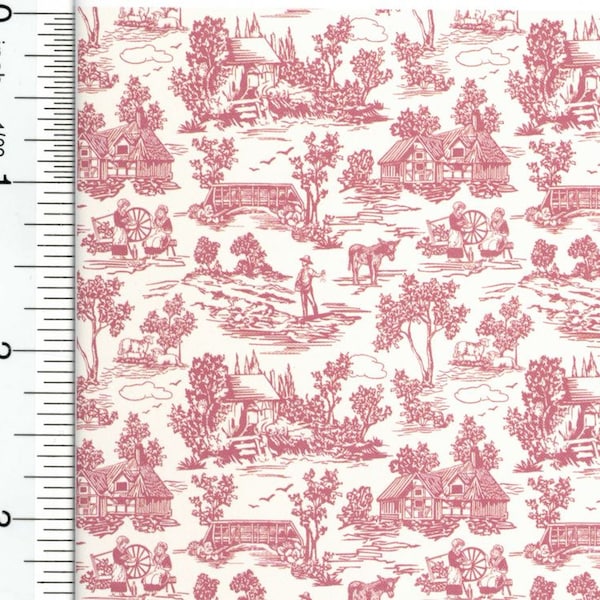 Red Toile Wallpaper - Etsy