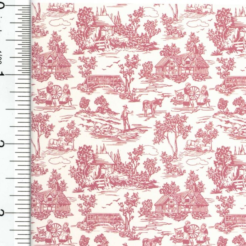 Red Toile Wallpaper - Etsy