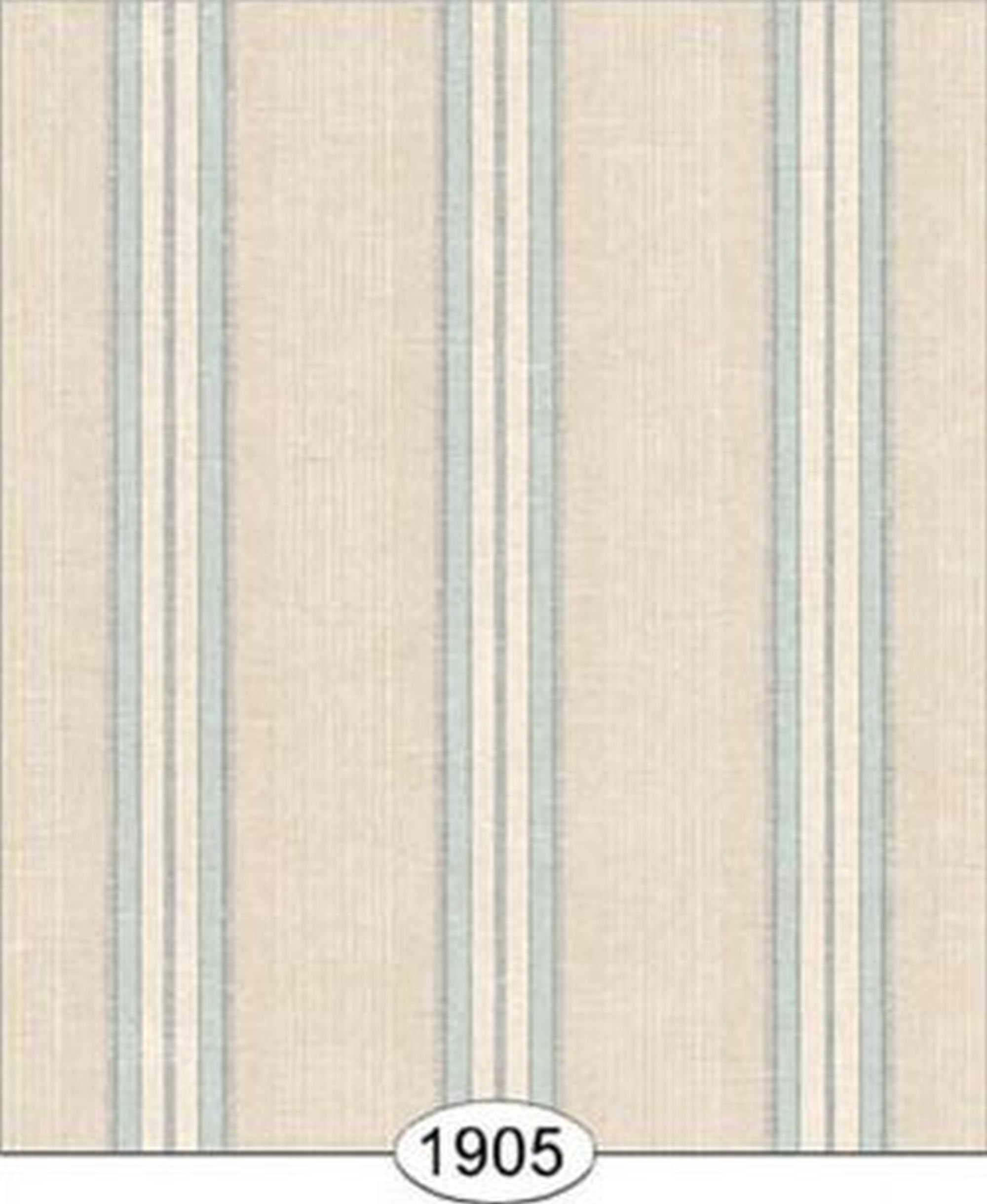 Dollhouse Wallpaper Wesley Linen Stripe Blue on Ivory - Etsy