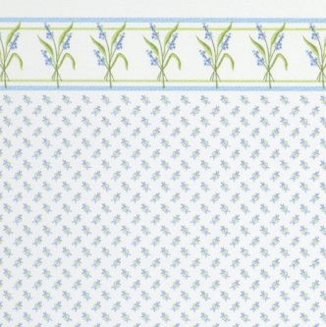 Dollhouse Half Scale Bouquet Blue Wallpaper by Brodnax Prints - Etsy