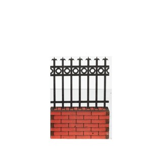 Dollhouse Miniature Short Fence Section With Brick Wall by Alessio ...