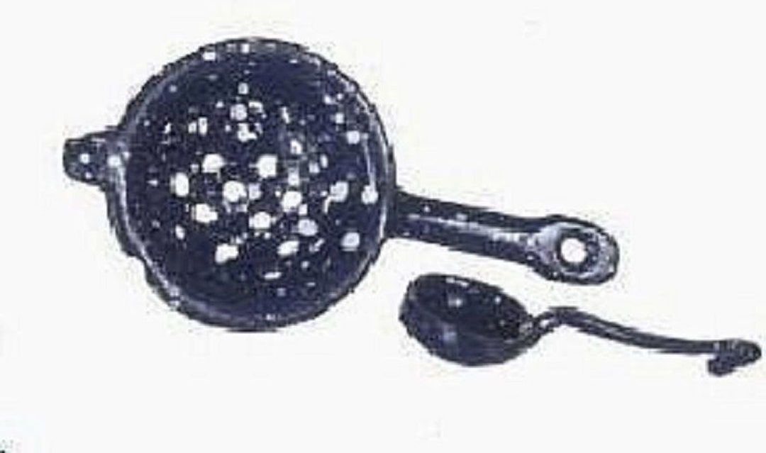 Dollhouse Miniature Blue Spatterware Colander and Ladle Set - Etsy