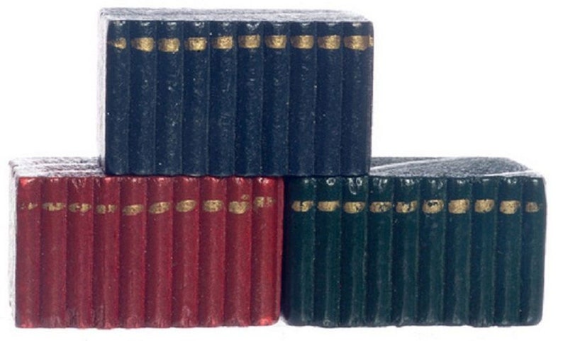 Dollhouse Miniature Set of Book Blocks | Etsy
