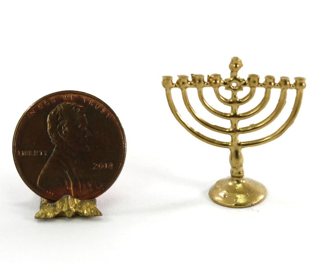 Simple Classic Vintage Miniature Brass Tree Menorah Candle - Etsy