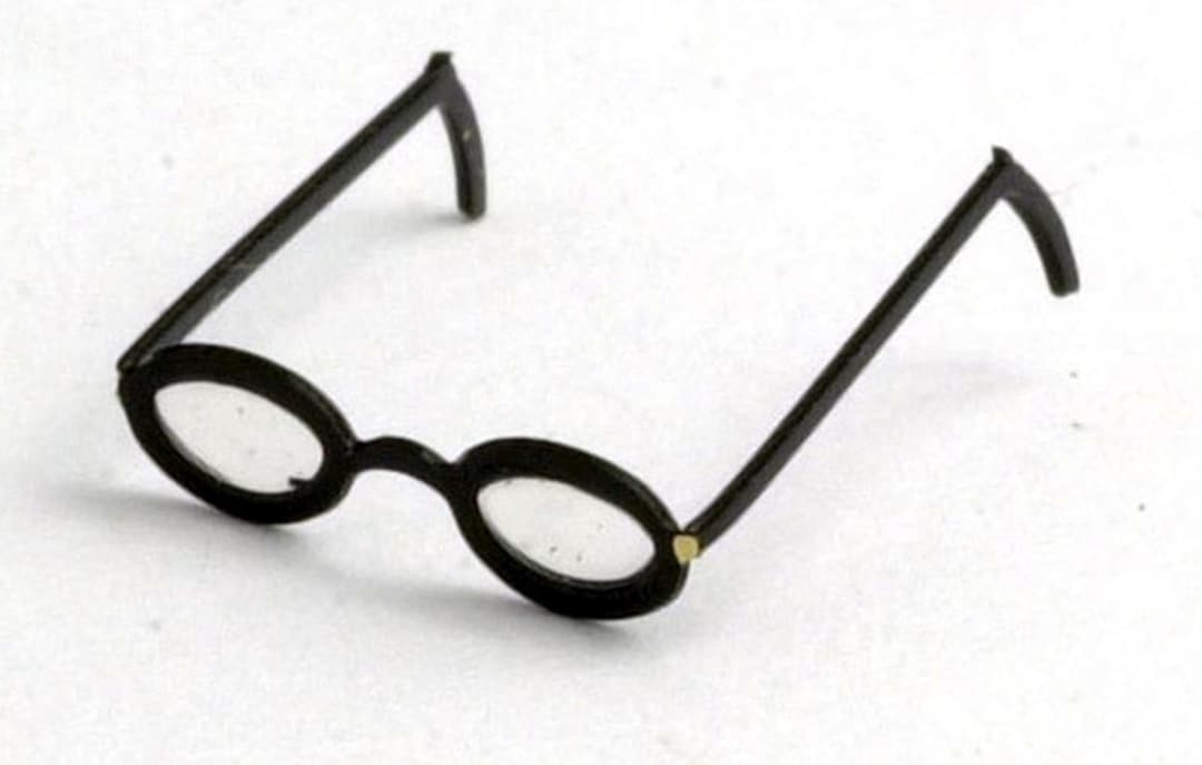 Dollhouse Miniature Black Frame Eyeglasses With Lens by Town Square ...