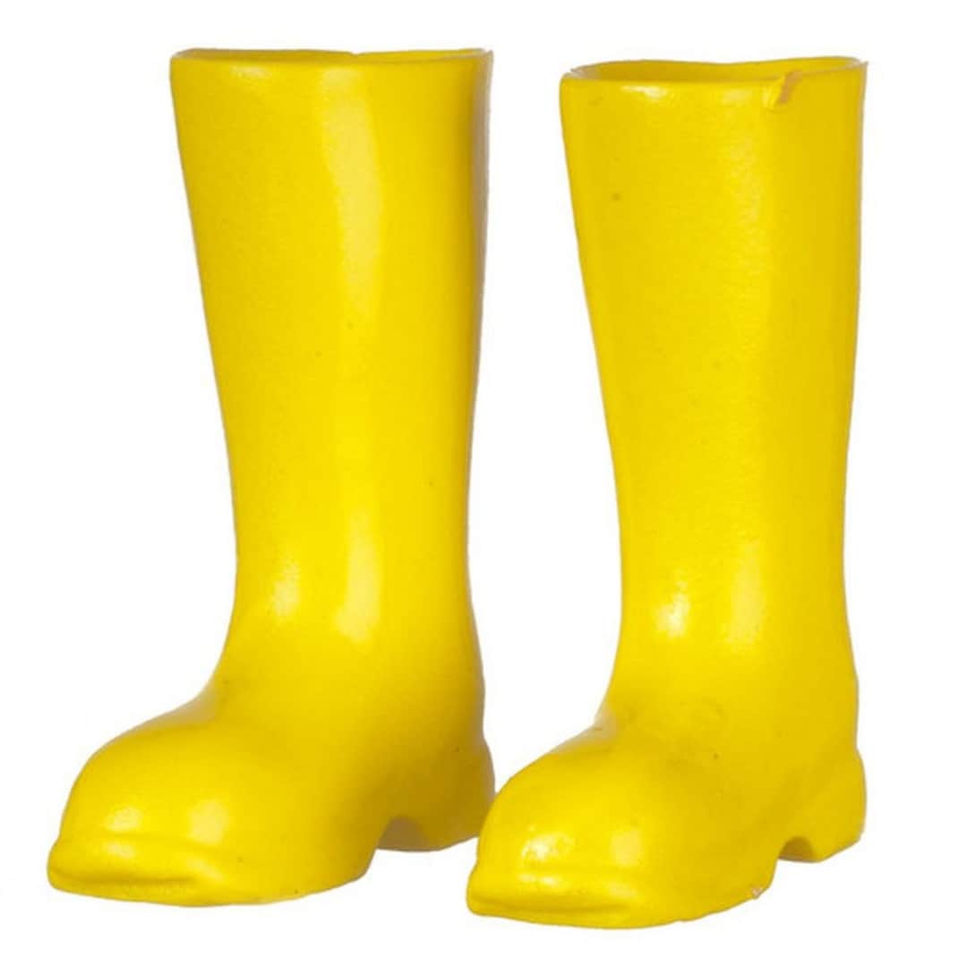 Dollhouse Miniature Yellow Rubber Boots by International Miniatures - Etsy