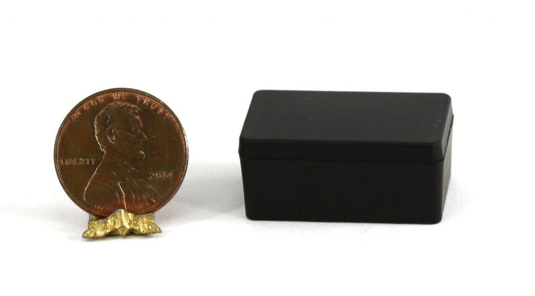 Dollhouse Miniature Black Metal Box With Lid - Etsy
