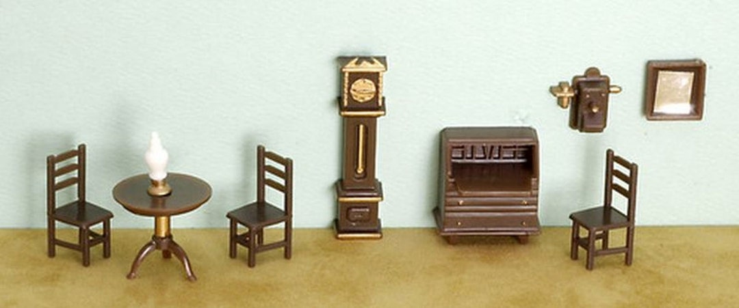 Dollhouse Miniature 1/4 Inch Scale Living Room Set by Mini Dollhouse ...