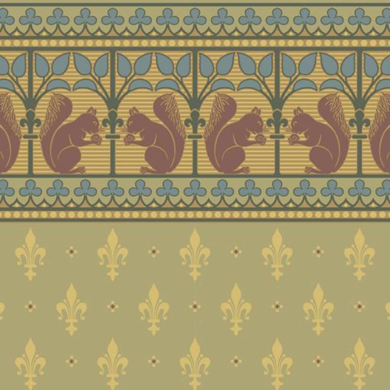 Victorian Gothic Squirrel Frieze and Wall by Bradbury and Bradbury - Etsy