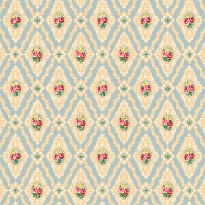 Dollhouse Wallpaper Blue Diamonds by Bradbury & Bradbury - Etsy