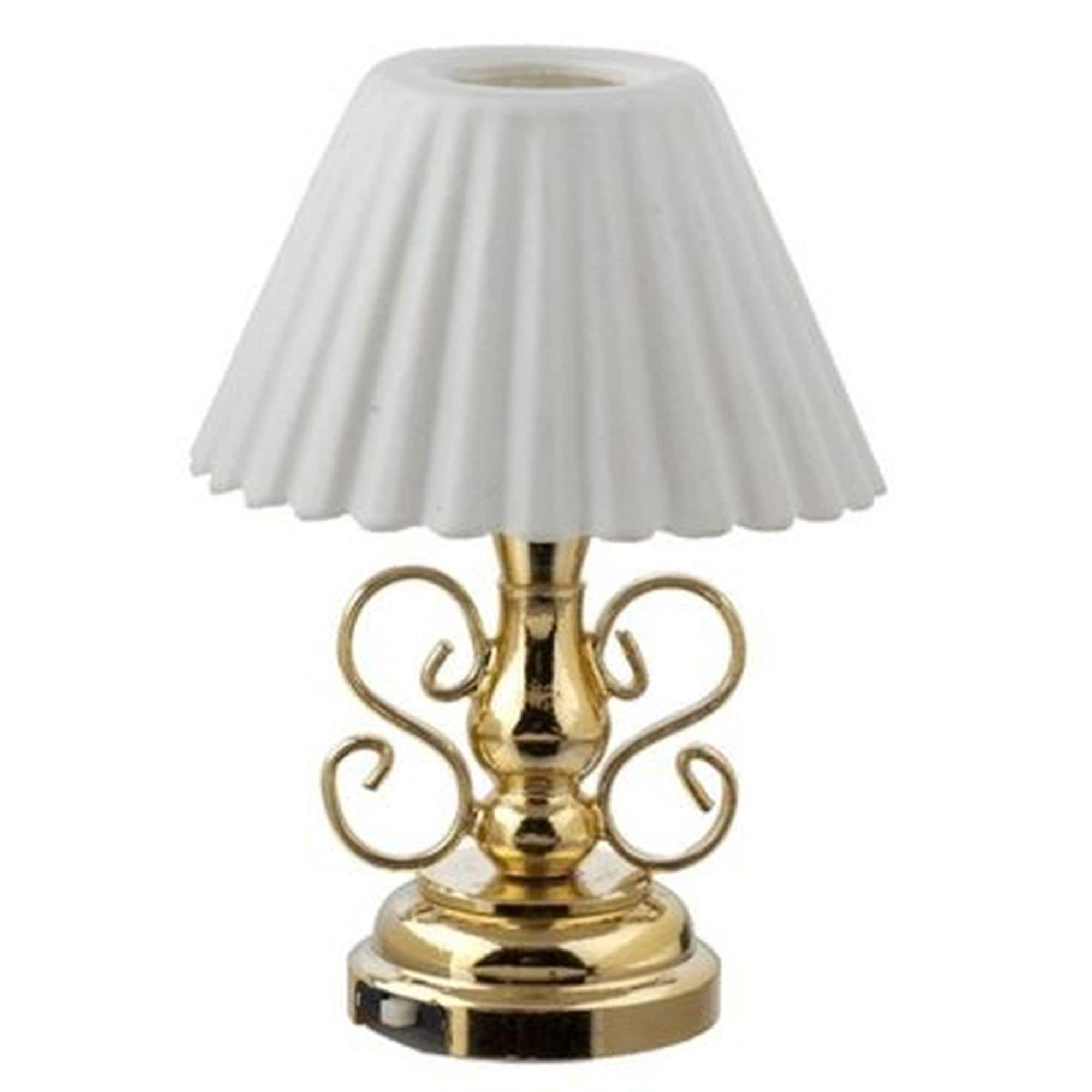 Dollhouse Miniature LED Battery Table Lamp With Fluted Shade - Etsy