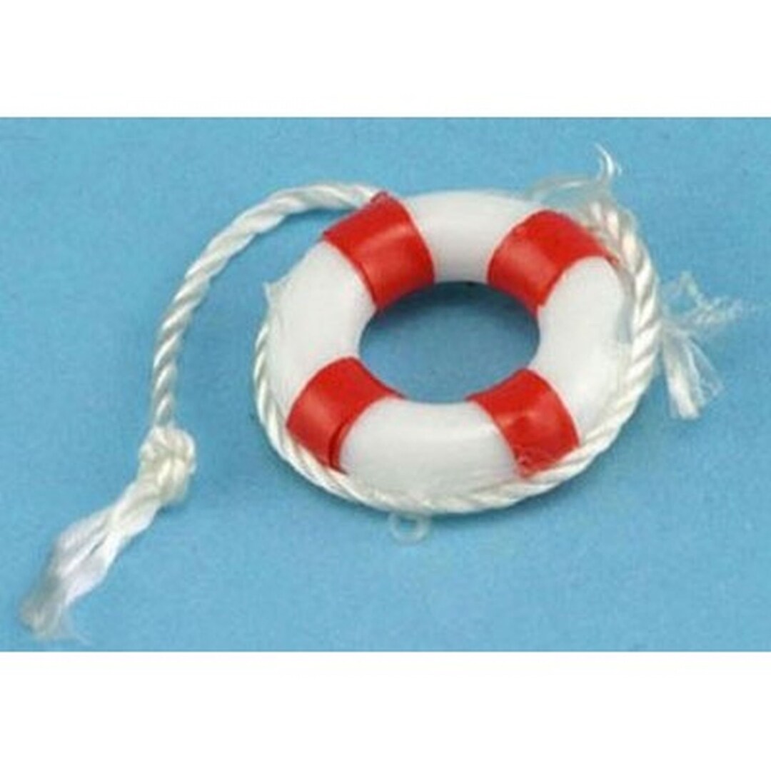 Dollhouse Miniature Red and White Life Preserver Ring by Multi Minis - Etsy