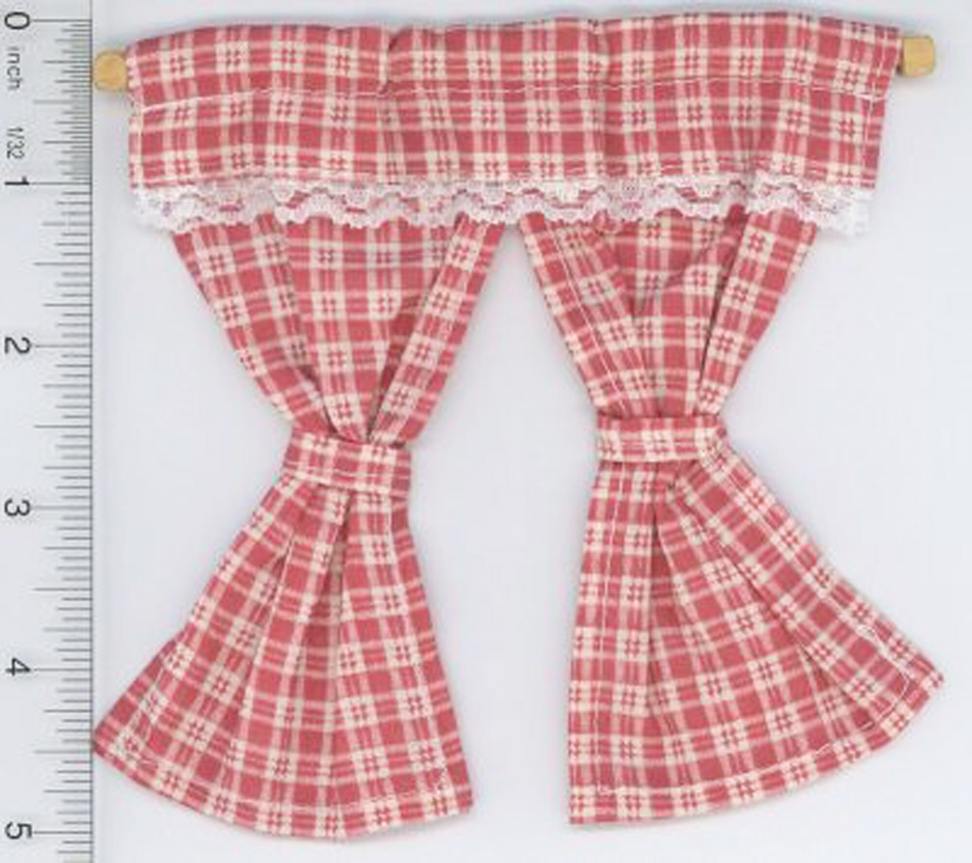 Dollhouse Economy Window Curtains in Light Red Plaid - Etsy