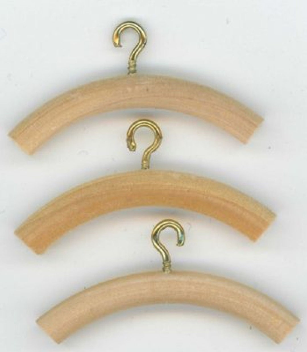 Dollhouse Miniature Wood Hangers Set of 3 in Unfinished Wood - Etsy