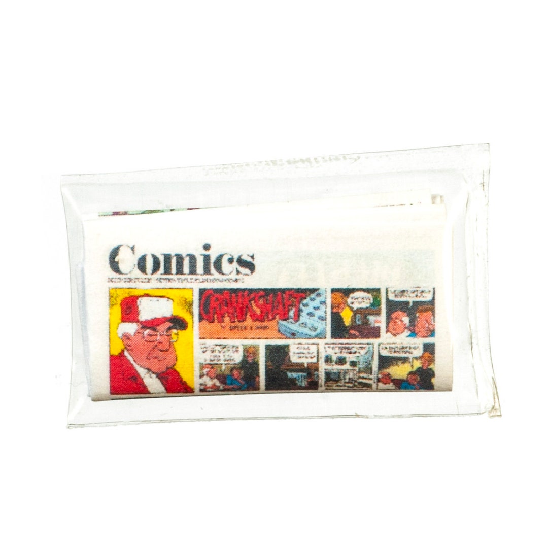 Dollhouse Miniature Newspaper Comics Page in a Plastic Bag by Tiny ...