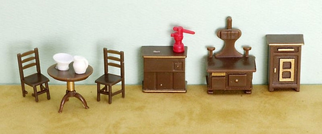 Dollhouse Miniature 1/4 Inch Scale Kitchen Furniture Set - Etsy