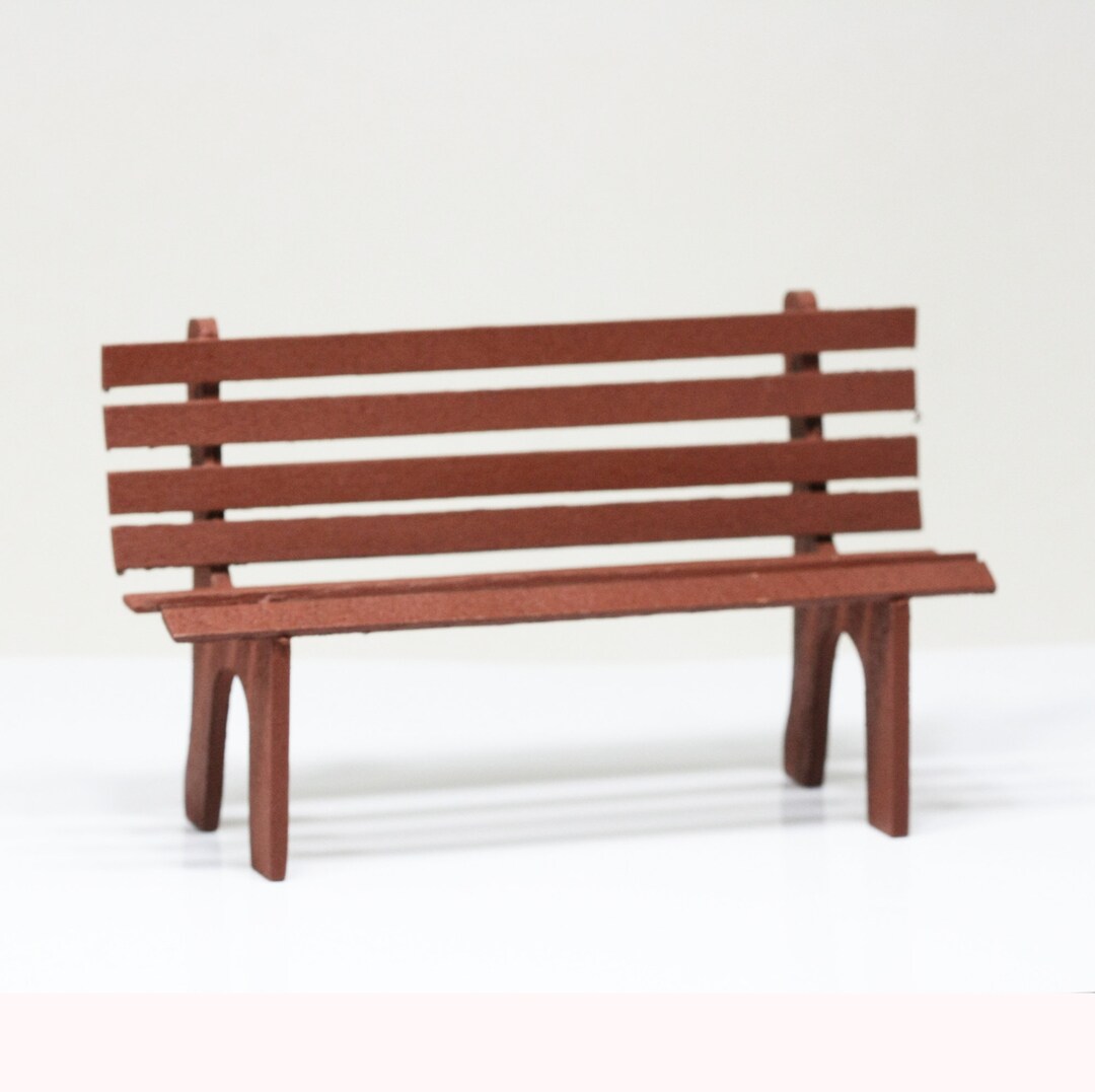 Dollhouse Miniature Wood Park Bench by Serendipity Miniatures - Etsy