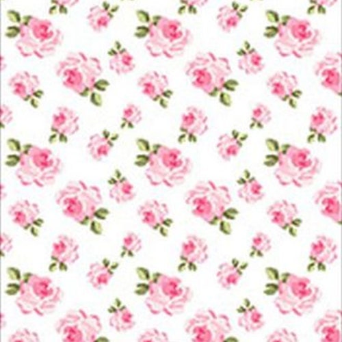 Dollhouse Miniature Wallpaper Pink Roses Floral Tea Time 1:12 - Etsy