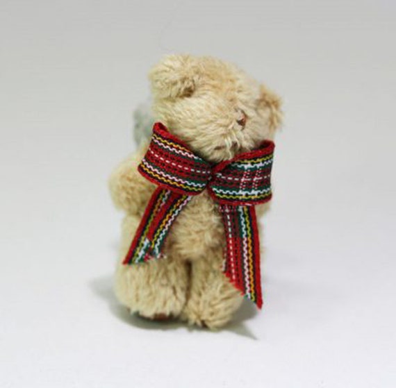 Artisan Soft & Fuzzy Teddy Bear with Christmas Bow | Etsy