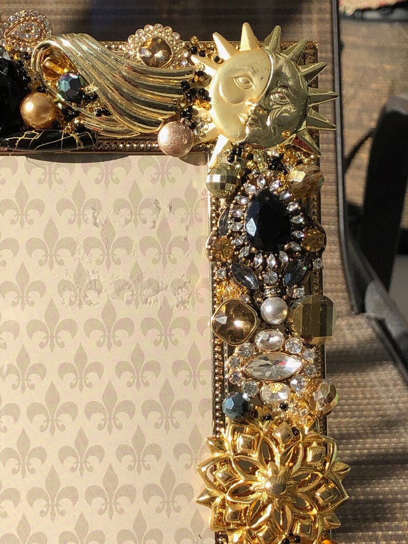 Unique jewel embellished 8x10 picture frame with gold and | Etsy