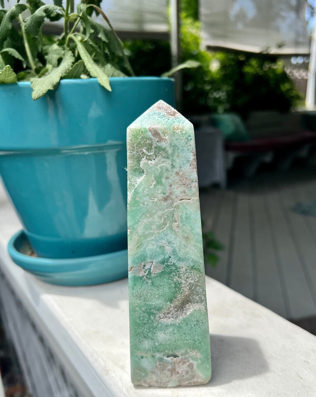 Large Blue Caribbean Calcite Obelisk - Etsy
