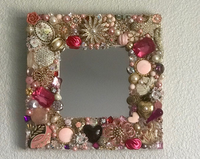 Unique 10x10 Jeweled Embellished Mirror - Etsy