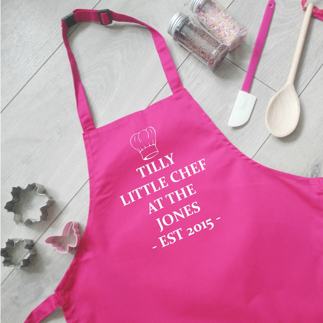 Personalised Children's Little Chef Baking Apron Mini Chef Kids Name ...