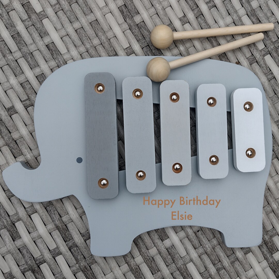 Personalised Engraved Wooden Elephant Xylophone, Musical Instrument ...