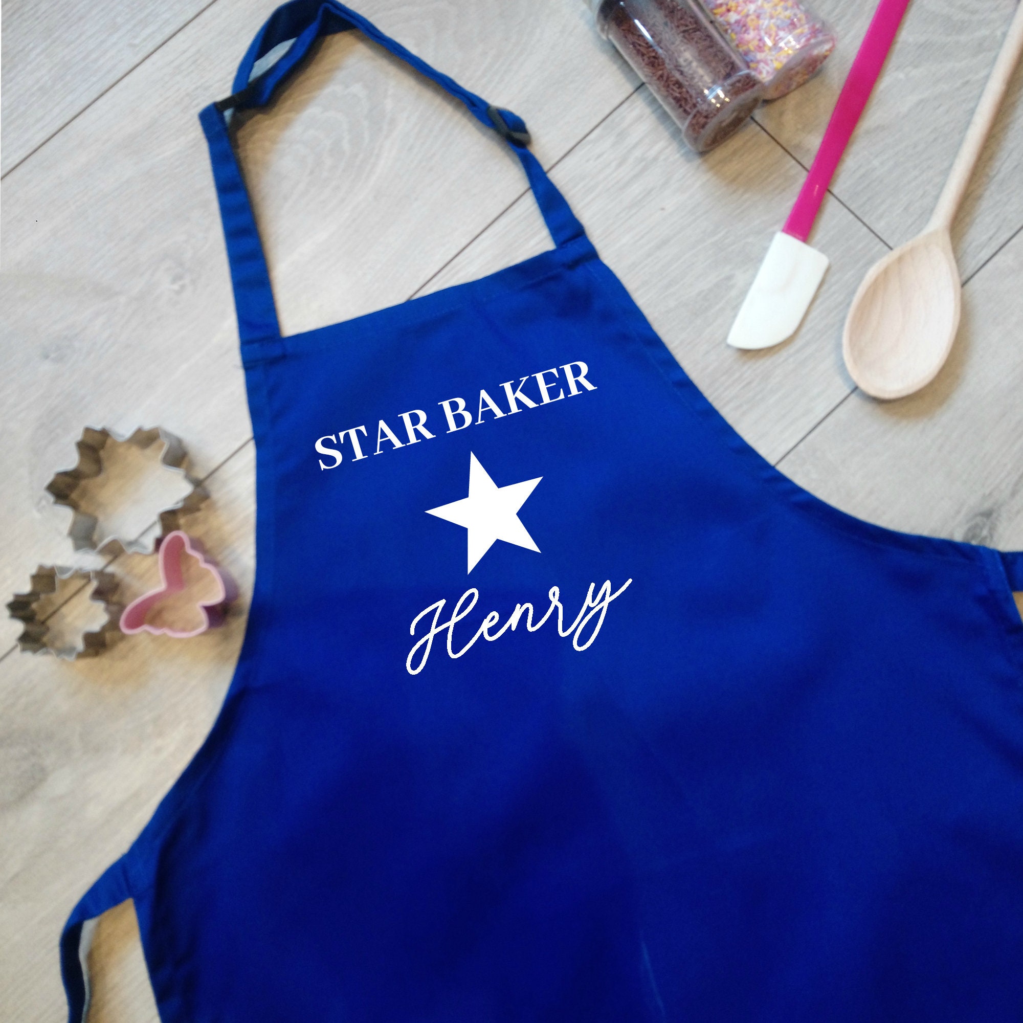 Personalised Children's Star Baker Name Apron Kids Baking | Etsy UK