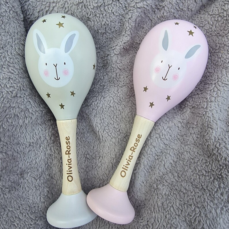Personalised Wooden Maracas, 1st Birthday Gift, Musical Christmas ...