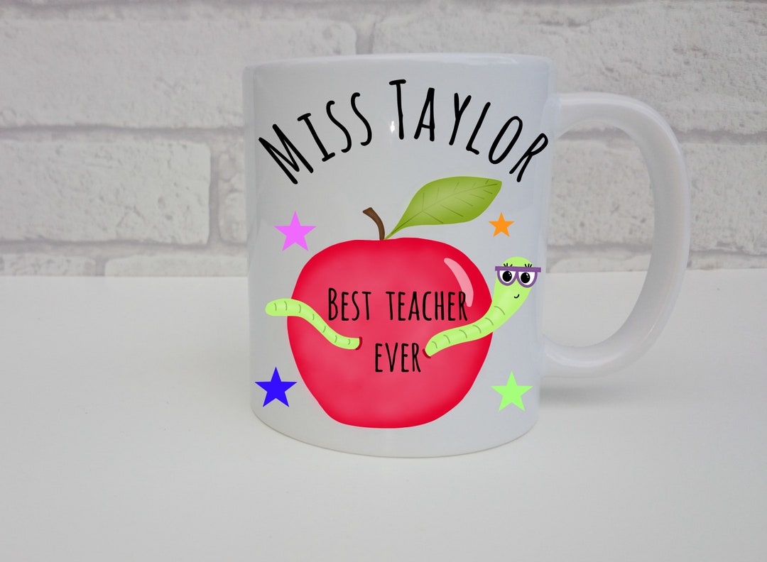 Personalised Best Teacher Ever Mug, Teaching Assistant, TA, Fun Name ...