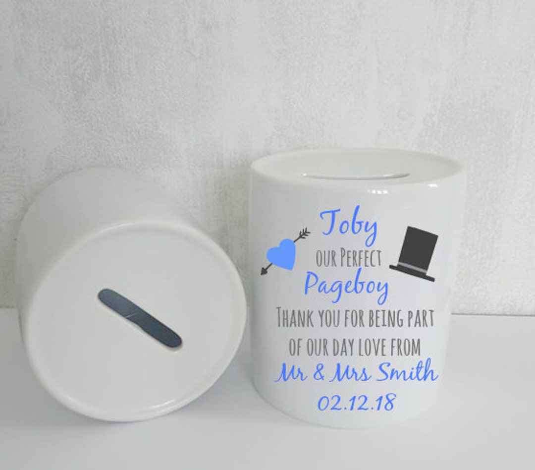 Personalised Pageboy Money Box Thank You Wedding Present - Etsy