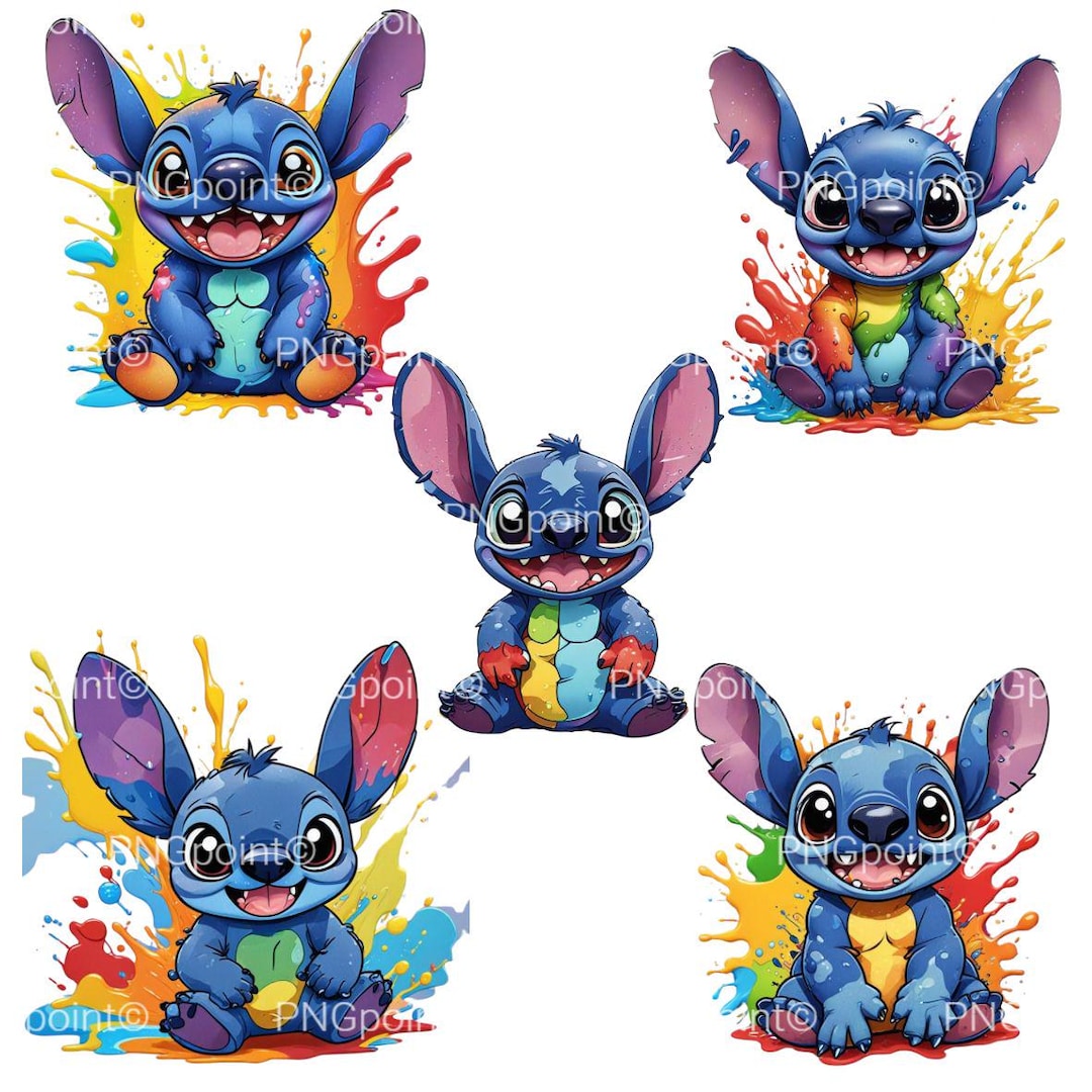 Stitch Rainbow Png Bundle, Stitch Images, Lilo & Stich Png, - Etsy