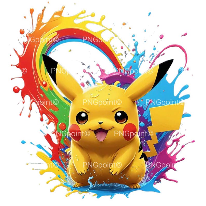 Pikachu Png, Pikachu Rainbow Image, Pikachu, Pokemon Pics - Etsy