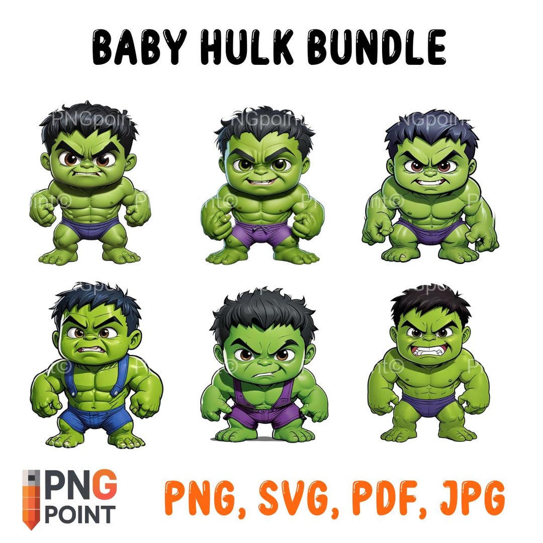 Baby Hulk Image Bundle, Baby Hulk Png, Baby Hulk Svg, Baby Hulk Images ...