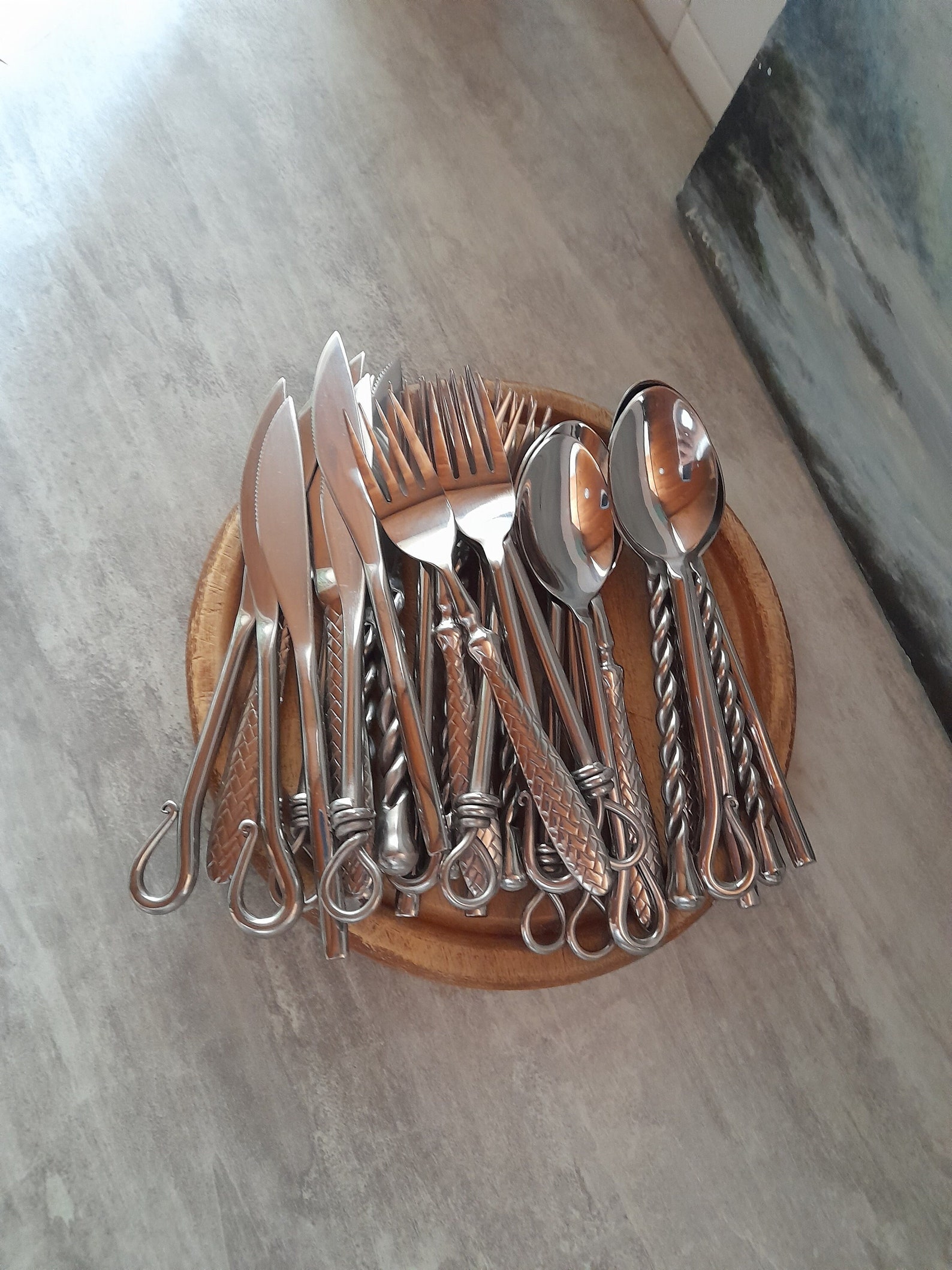 French Cutlery, 30 Pieces - Metal, Pretty Handles, Different Designs ...
