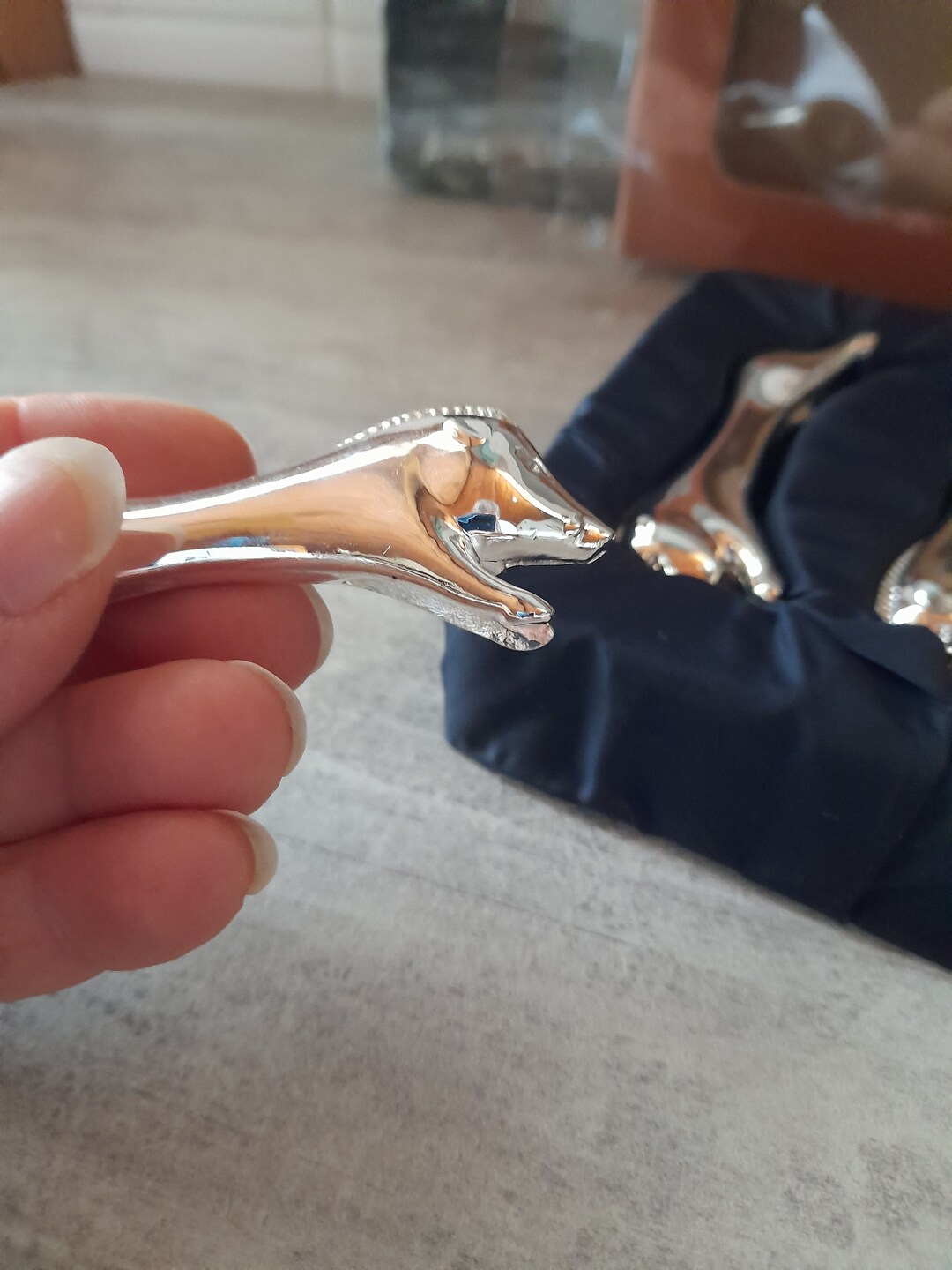 Wild Boar, Six Pretty Silea Knife Rests, Lovely Set of French Silvered ...