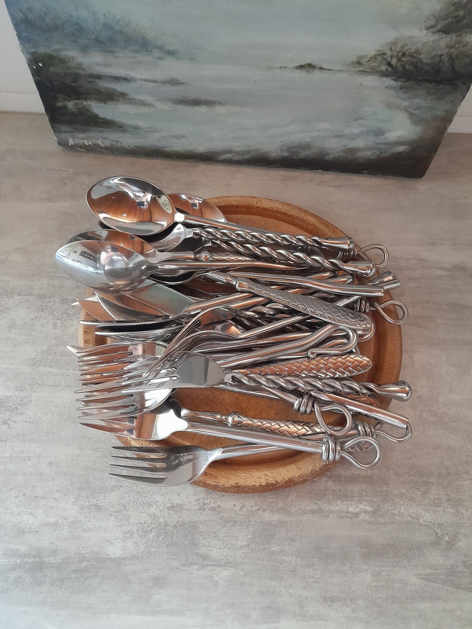French Cutlery, 30 Pieces - Metal, Pretty Handles, Different Designs ...