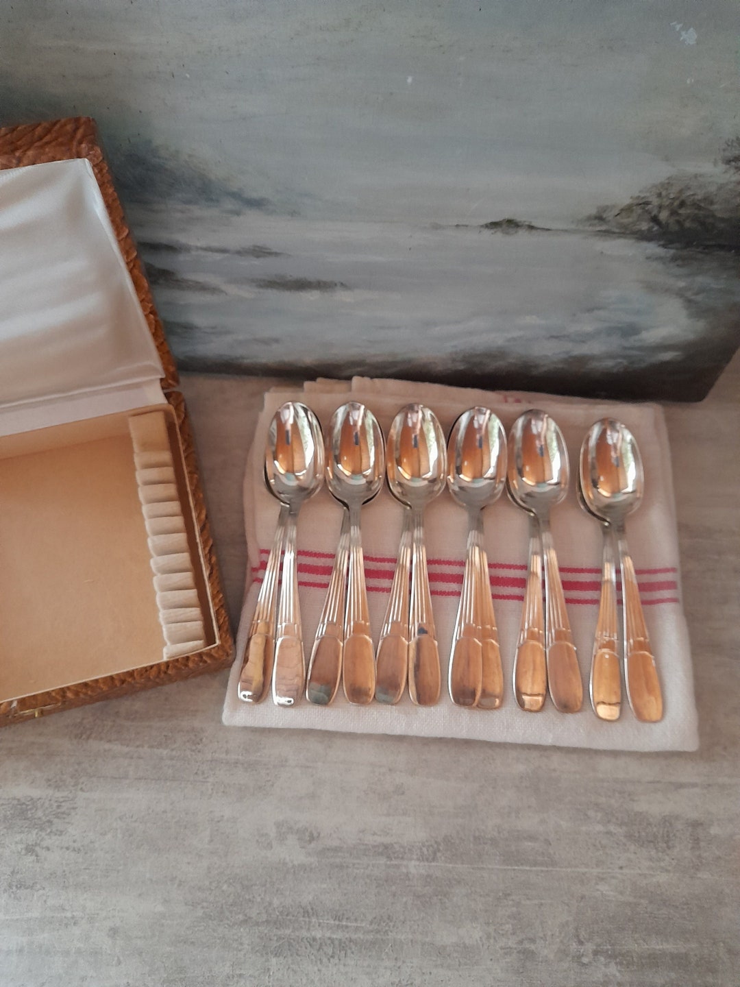 Twelve Pretty Coffee Spoons - Vintage French Set of Tea/coffee Spoons ...